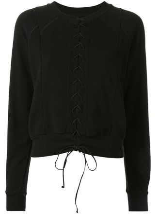 Unravel Sweatshirt mit Schn&uuml;rung - Schwarz