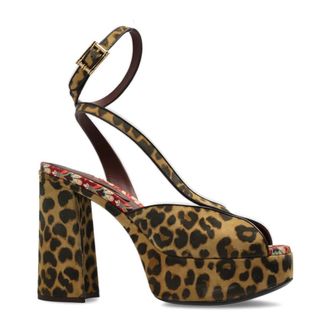 Etro Plateau-Sandalen aus Wildleder mit Tiermotiv - - Shoes - Damen - Braun - 36 EU