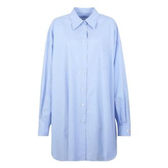 Maison Margiela Hemd aus Baumwolle mit &uuml;berschnittenen Schultern - - Blouses & Shirts - Damen - Blau - S