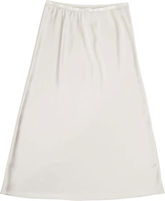 Max Mara Femme, Jupes, Beige, Taille: 34 FR Carnet Jupe Midi en Satin de Soie