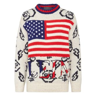 Philipp Plein Alpaca Wool USA Pullover Round Neck LS - - Knitwear - Damen - Beige - M
