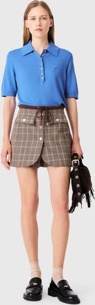 Maje Short Tailleur Trompe-lail - Marron - 34 - Maje