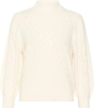 Kaffe Femme, Pulls, Beige, Taille: 46 FR Pull en Tricot Doux avec Manches &frac34;