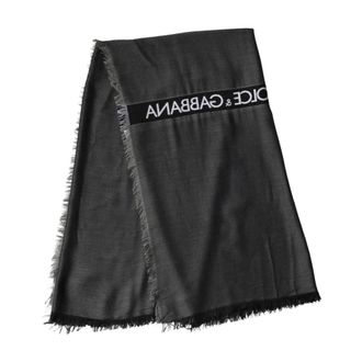 Dolce & Gabbana Modal Warmer Shawl mit Fransen - - Accessories - Herren - Schwarzk - ONE SIZE