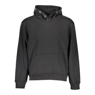 Calvin Klein Femme, Sweatshirts et sweats &agrave; capuche, Noir, Taille: 46 FR Sweat &agrave; Capuche en Coton Noir avec Logo