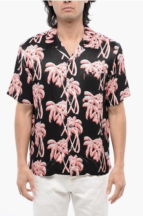 Diesel Short Sleeved BMOWT-ADRIAN Shirt with Palms Pattern size L