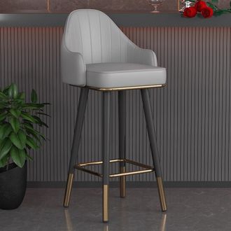 Generic Drehbare Barhocker im Landhausstil - Stehtischhohe St&uuml;hle mit PU-Lederbezug, Metallbeinen, Bequeme Esszimmerst&uuml;hle f&uuml;r K&uuml;che und Hausbar