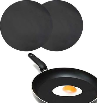 Generic Runde Antihaftbeschichtete Hochtemperatur-Bratpfanne Einlagebl&auml;tter, 24 cm, 2 St&uuml;ck, f&uuml;r Wok, K&uuml;che, Kochen, Grillen, Backen