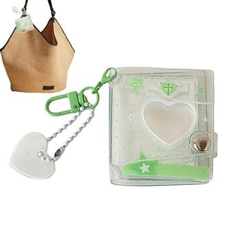 Generic Porte-cl&eacute;s cadre photo | Petit porte-cl&eacute;s double face 12 poches | Porte-cartes photo de 5 cm | Pour mariage, remise de dipl&ocirc;me, Saint-Valentin, voyage
