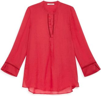Maliparmi Maliparmi, Femme, Blouses et Chemises, Rouge, Taille: 40 FR Caftan L&eacute;ger en Ramie