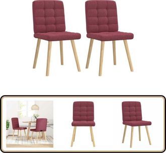 vidaXL Esszimmerstühle 2 Stk. Weinrot Stoff - Vidaxl