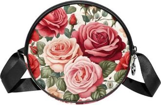 Generic Sac &agrave; bandouli&egrave;re rond pour femme, petit sac &agrave; bandouli&egrave;re avec fermeture &eacute;clair, bretelles r&eacute;glables, style d&eacute;contract&eacute;, pour femmes et filles