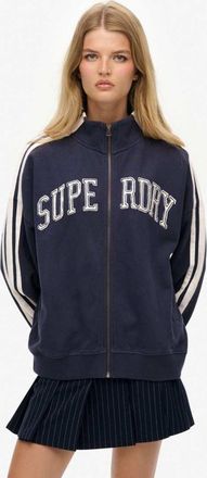 Superdry Athletic Essentials - Haut de surv&ecirc;tement zipp&eacute; ample - Bleu marine