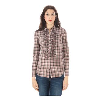 Fred Perry Bluse mit langen &Auml;rmeln und italienischem Kragen - - Blouses & Shirts - Damen - Rosa - S