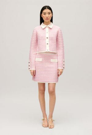 Claudie Pierlot Jupe courte en maille bicolore