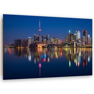 Feeby Wanddeko Toronto Kunst modern Bilder Architektur Blau 60x40 cm