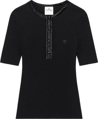 Courr&egrave;ges Femme, Tops, Noir, Taille: 38 FR Top