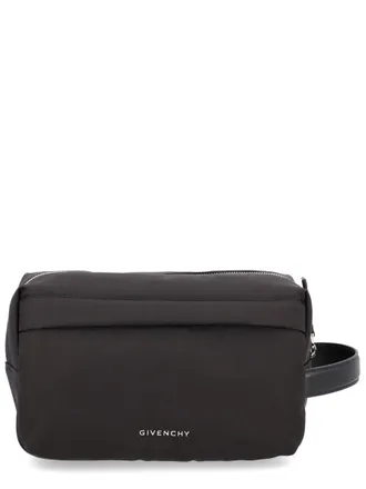 Givenchy Mens Logo Clutch Bag Black Polyamide
