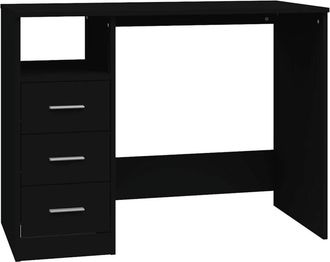 vidaXL Vidaxl - Schreibtisch mit Schubladen Schwarz 102x50x76 cm Holzwerkstoff