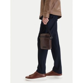 Calvin Klein Umh&auml;ngetasche Calvin Klein Emblem Aop Coated Slim Reporter LV04D3334G Braun