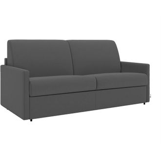 Vente-Unique Vente-unique - Canap&eacute; 2 places convertible express en tissu gris - Couchage 120 cm - Matelas 14 cm calife