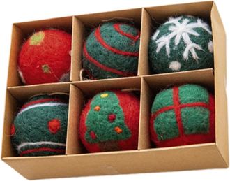 Generic 6 St&uuml;ck Weihnachts-Filzkugeln - Filz-Weihnachtskugel, Filz-Weihnachtskugel - Vistaprint Wollfilz-Weihnachtsbaumkugel-Ornament 6X, Filzkugel-Anh&auml;nger, 