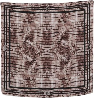 Elisabetta Franchi Femme, Accessoires, Multicolore, Taille: ONE Size Foulard en twill de soie avec imprim&eacute; alligator