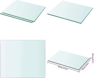 vidaXL Regalb&ouml;den 2 Stk. Glas Transparent 30x20 cm - Wandregal - Glasregal - Regalboden - Dekorationselement - Wohnaccessoires - Home & Living