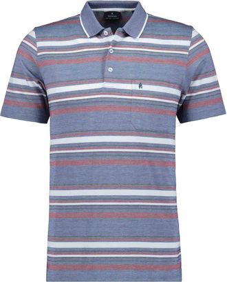 Ragman Herren Softknit-Polo gestreift Taube-073, 3XL