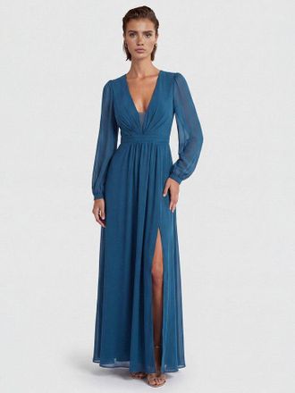 Apart Brautkleid aus Chiffon mit semitransparenten &Auml;rmeln