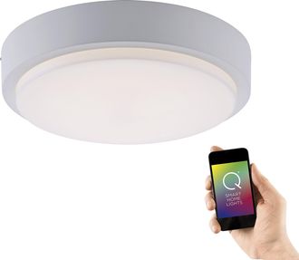Paul Neuhaus Q-LENNY LED Fassaden Au&szlig;enleuchte Wand- Deckenleuchte Smart Home, RGBW Farbwechsel 1060 Lumen 11 Watt, dimmbar per Fernbedienung
