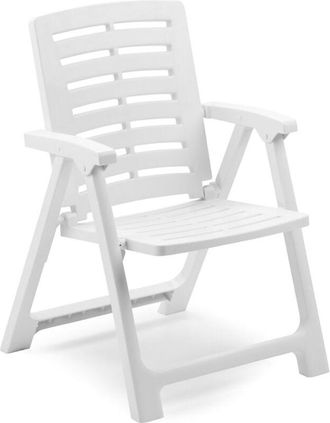 Dmora Dmora Klappbarer Campingstuhl, Made in Italy, 55x59x82 cm, Farbe Wei&szlig;