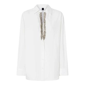 Pinko Handbesticktes Popeline-Hemd - - Blouses & Shirts - Damen - Wei&szlig; - 2XS