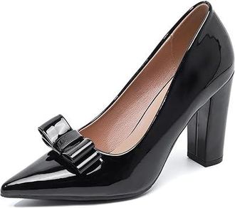 Generic Escarpins &agrave; bout pointu pour femme - Couleur unie - Style d&eacute;contract&eacute; et polyvalent - Pour f&ecirc;te de bureau, Noir, 40.5 EU