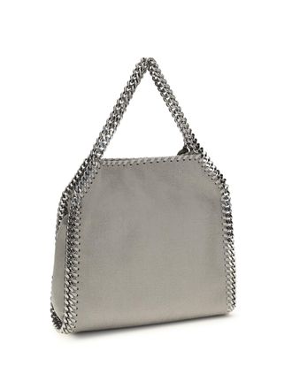Stella McCartney Womens Tote Handbag Falabella Mini Light Grey Polyester Shoulder Bags