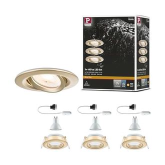 Paulmann 92408 Spot encastr&eacute; LED Nova Plus IP65 rond 93mm 30&deg; GU10 3x6W 3x460lm 230V gradable 2700K Dor&eacute; mat