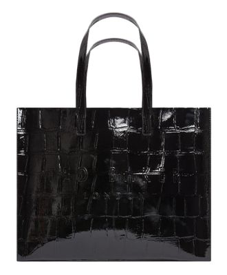 Ted Baker Schultertasche Shopper Allicon Croc Effect Icon Bag Jet - Black schwarz