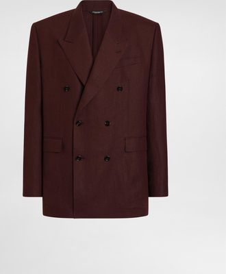 Dolce & Gabbana Jackett Sicilia Light Aus Leinen Mit Doppelreiher-verschluss - Mann Anz&uuml;ge Und Blazer Mehrfarbig Leinen 50