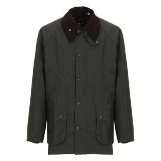 Barbour Gr&uuml;ne Baumwolljacke mit Kontrastkragen - - Jackets - Herren - Gr&uuml;n - 4XS