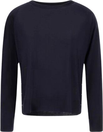 Herno Herren-Langarmshirt mit Glam-Strick-Effekt - - Knitwear - Damen - Blau - XS