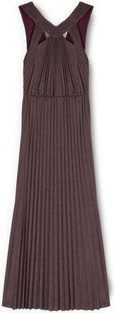 Motivi Femme, Robes, Violet, Taille: 44 FR Longue Robe Pliss&eacute;e en Jersey Lurex