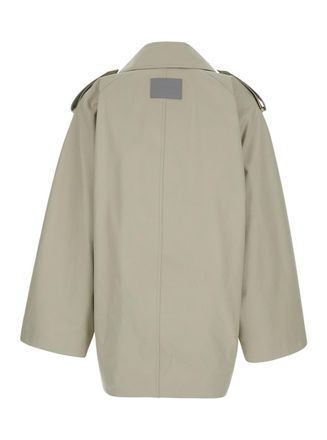 Balenciaga Double-Breasted Cotton Trench Coat - Beige