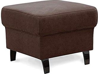 Cavadore Cavadore Hocker Ammerland, Polsterhocker, Fu&szlig;bank f&uuml;r Wohnzimmer passend zur Wohnlandschaft Ammerland, 58 x 48 x 58, lederoptik cognac