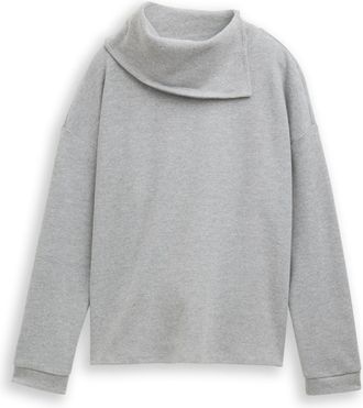 Tom Tailor Damen 1049038 Sweatshirt, 21373-Medium Silver Grey Melange, M