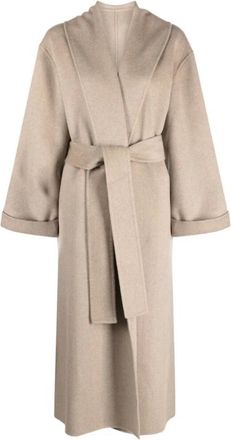 By Malene Birger Femme, Manteaux, Beige, Taille: 34 FR Manteau en Laine Beige Amande Col Ch&acirc;le