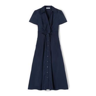 Motivi Robe chemise midi en popeline - Femme - Robes - Bleu - Taille: 36 FR