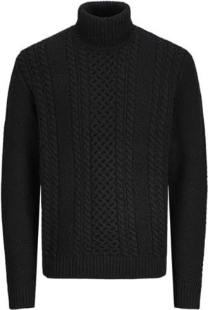 Jack & Jones Jjpaul Knit Roll Neck, Noir, XL Homme