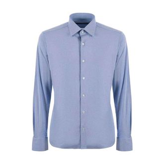 Roberto Ricci Design Hellblaues Baumwollknopfhemd - - Shirts - Herren - Blau - XL