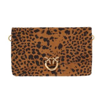 Pinko Schultertasche mit Leopardenmuster und Vogeldetail - - Bags - Damen - Mehrfarbig - ONE SIZE