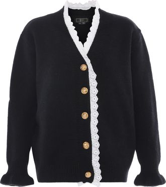 Faina Strickjacke Damen schwarz